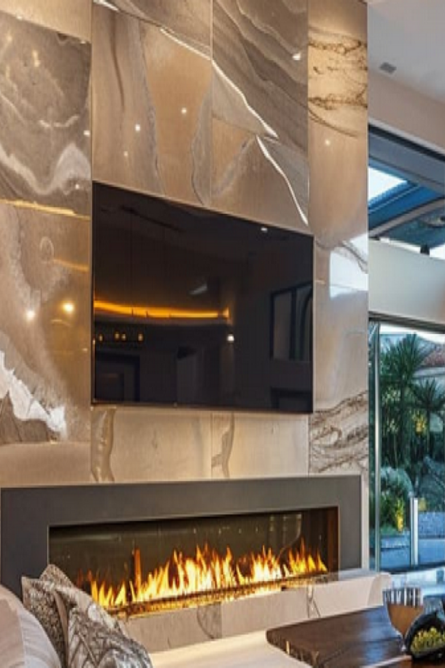 Smart 100 inch Electric Fireplace: Operates Without Heat For Ambiance ...