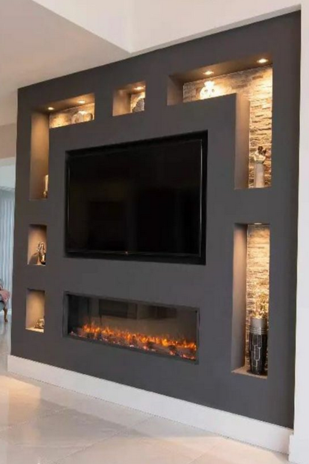 60"Flameless Beauty Eleceric Fireplace | 60" Fireplace Authentic Glow ...