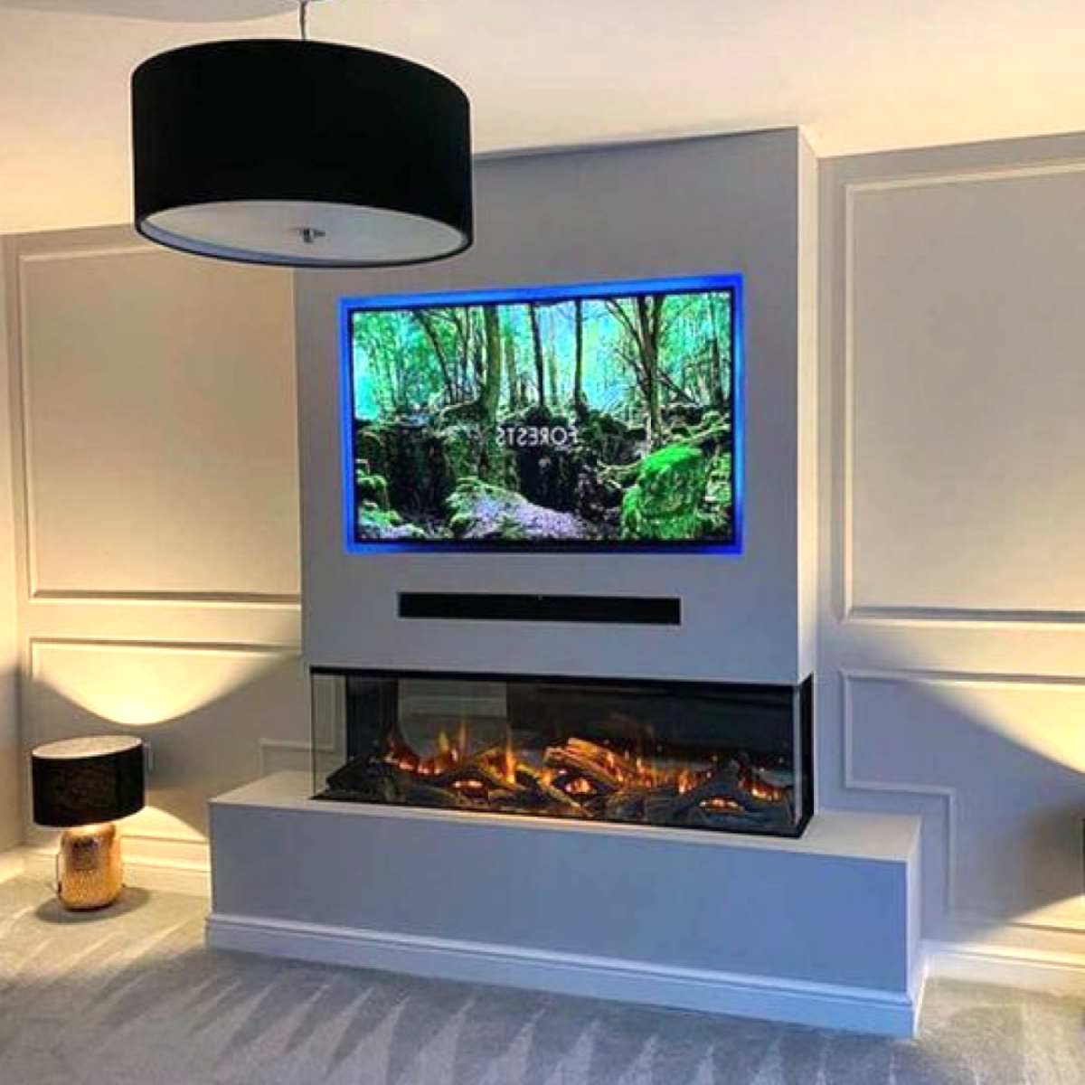 LED 3 side Fireplace Elegant Flame | Electric Fireplace Modern Touch ...