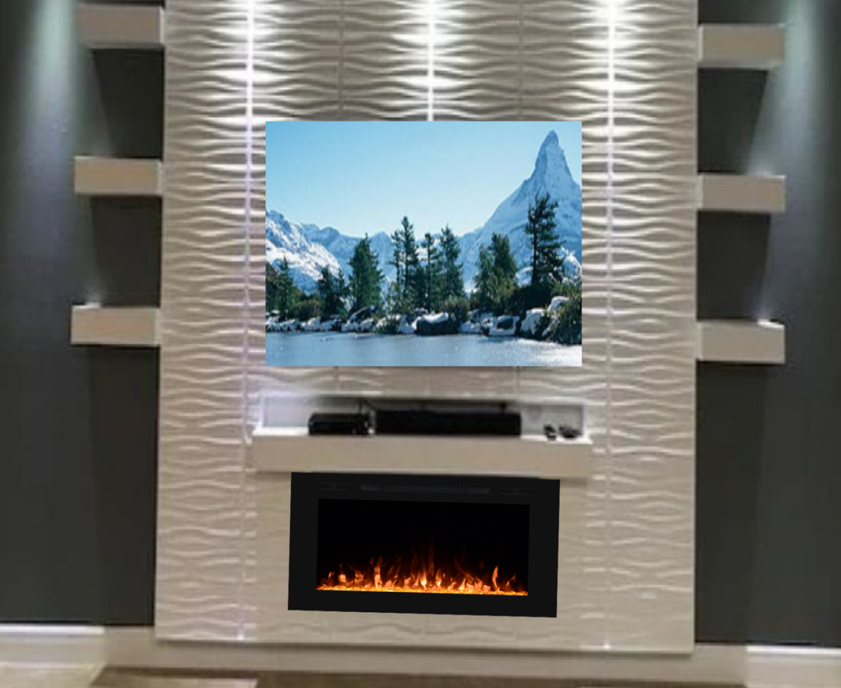 Elegant Ebony Electric Fireplace | Eco-Friendly Fireplace Decor ...