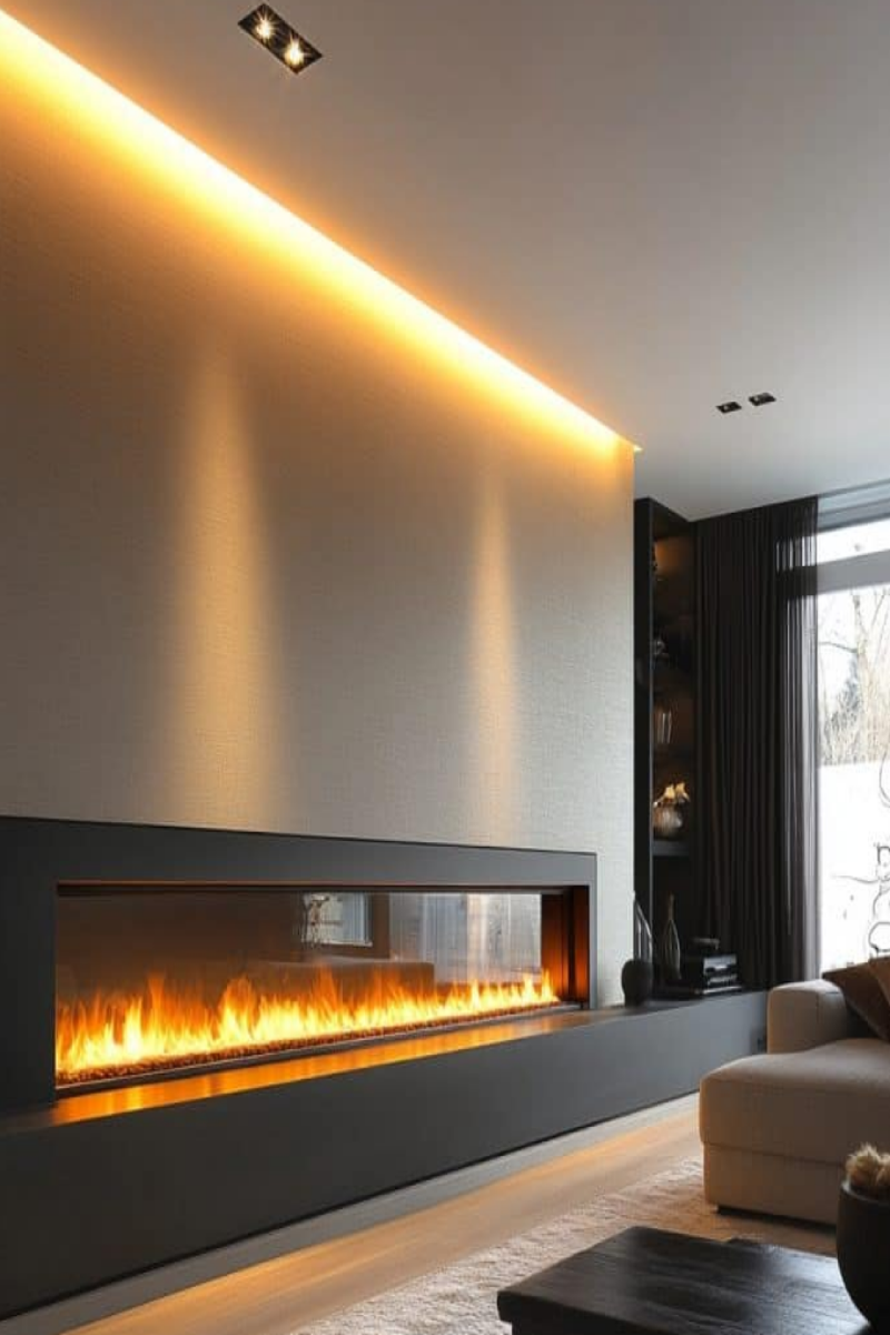 Beautiful 100" Large Modern Electric Fireplace – LEDHomeDecors.com