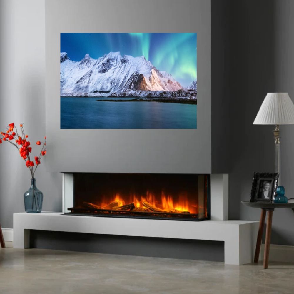 LED Fireplace Elegant Flame | Elegant Ebony Electric Fireplace ...