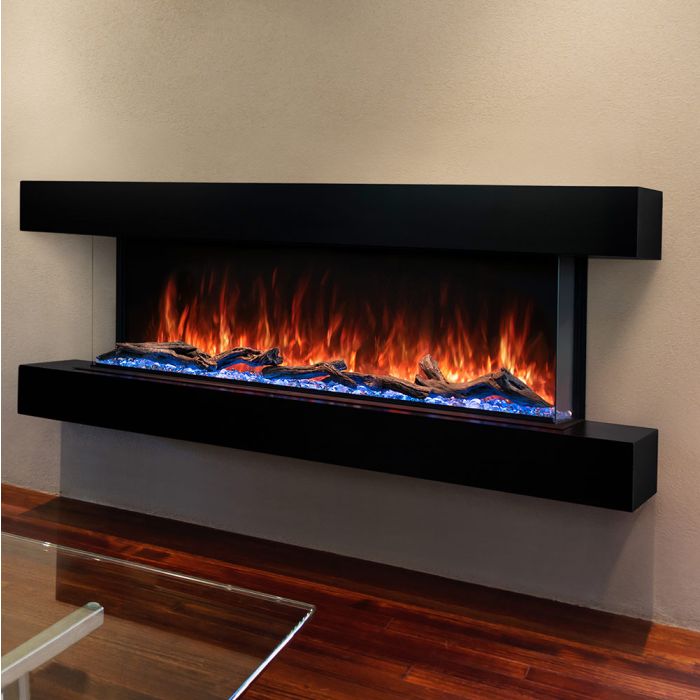 Smart 50 Inch 3-Sided Electric Fireplace Easy Wall Mount Installation ...