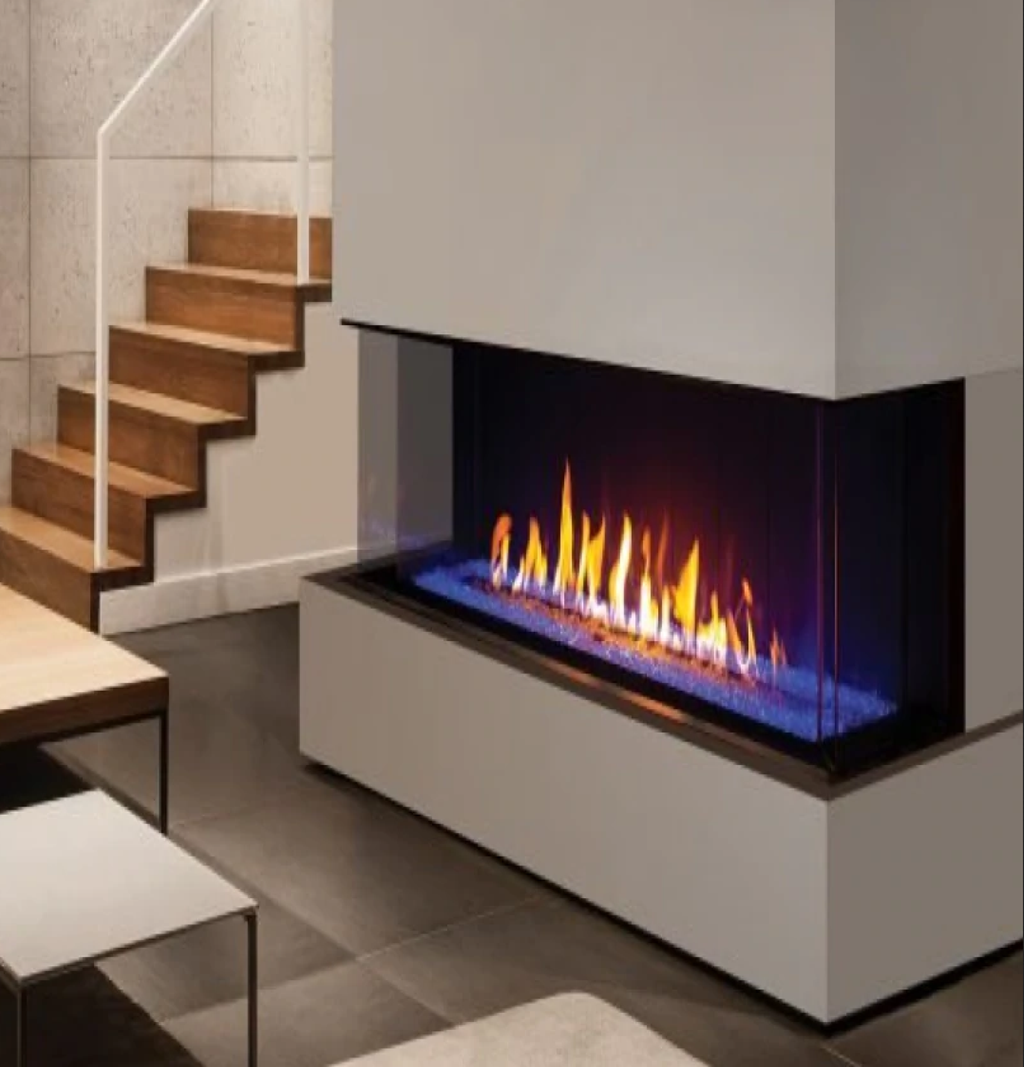 60"Electric Fireplace Radiance | 60"3 side Fireplace Magnificent Glow ...