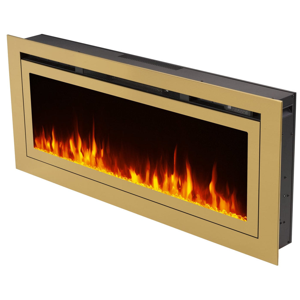 50"Deluxe Gold Electric Fireplace | Luxurious gold frame 50" Fireplace ...